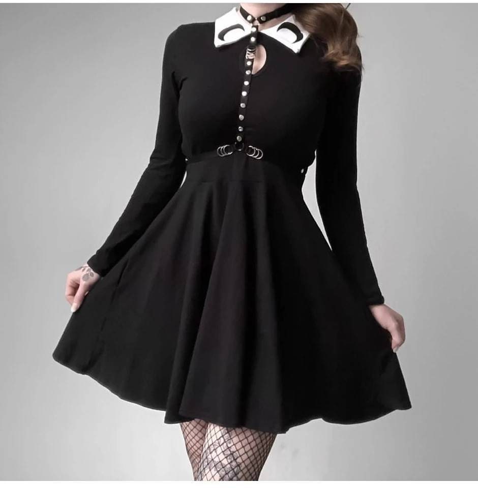 Merlina Moon Dress Addams Dress Wednesday Addams Moon | Etsy