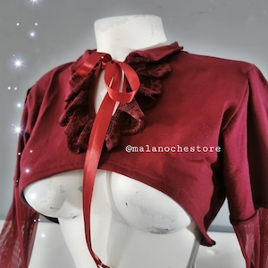 Crop Redwine, Bralette, Anabelle, Victorian Blouse, Gothic, Dark ...
