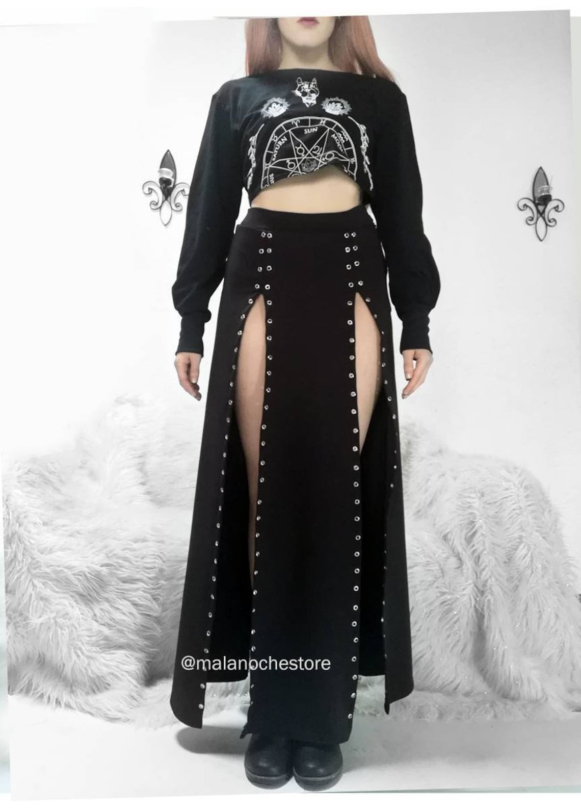 Maxi Skirt Spell Dark Goth Gothic Gothic Clothing Black - Etsy