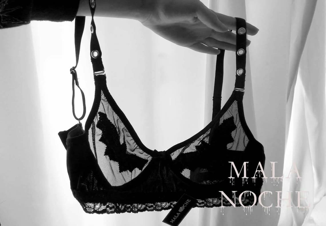 Bra Bats Mesh Bra Mesh Lingerie Bats Clothing Dark Witch - Etsy