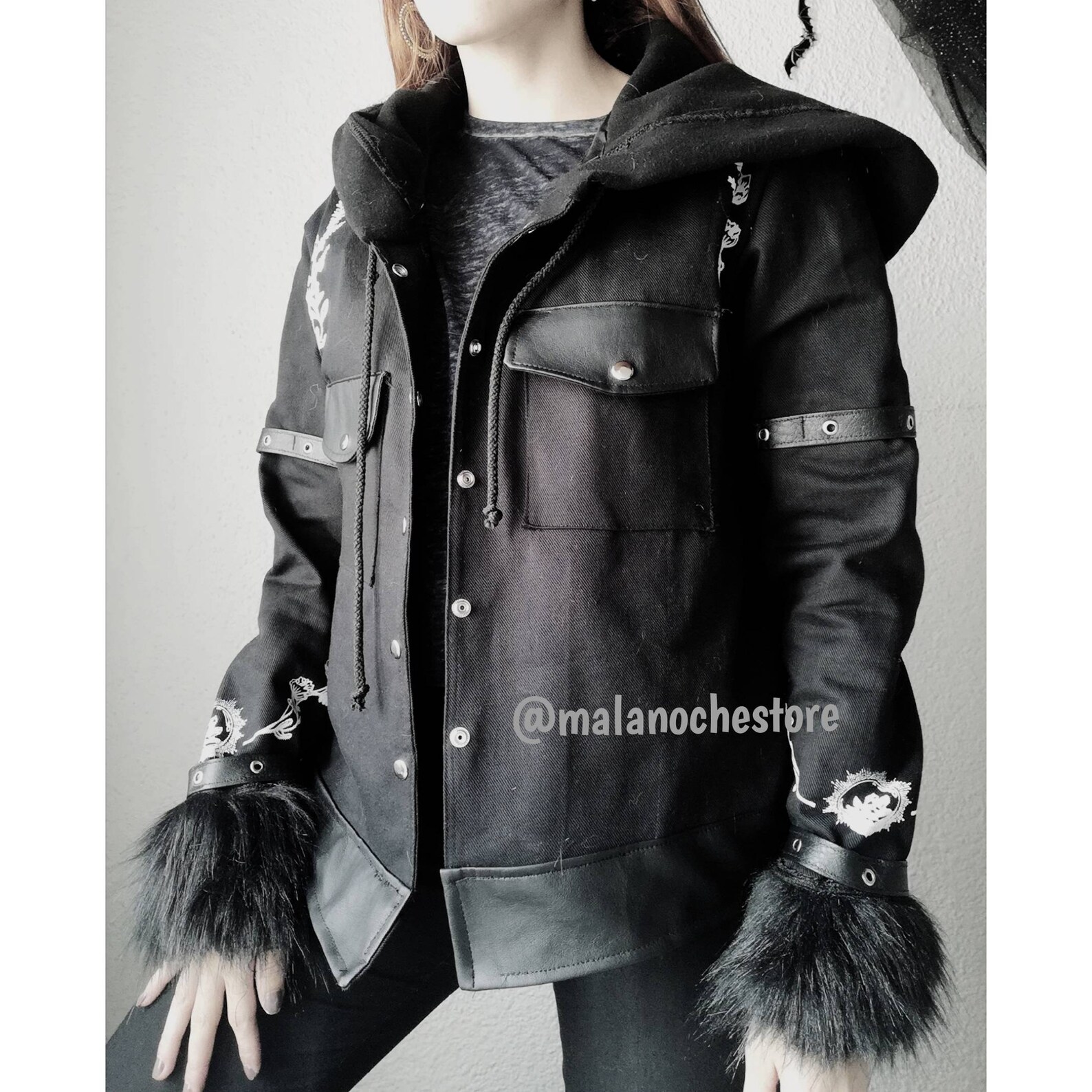 Jacket Magic Women Jacket Black Coat Gothic Jacket Faux - Etsy