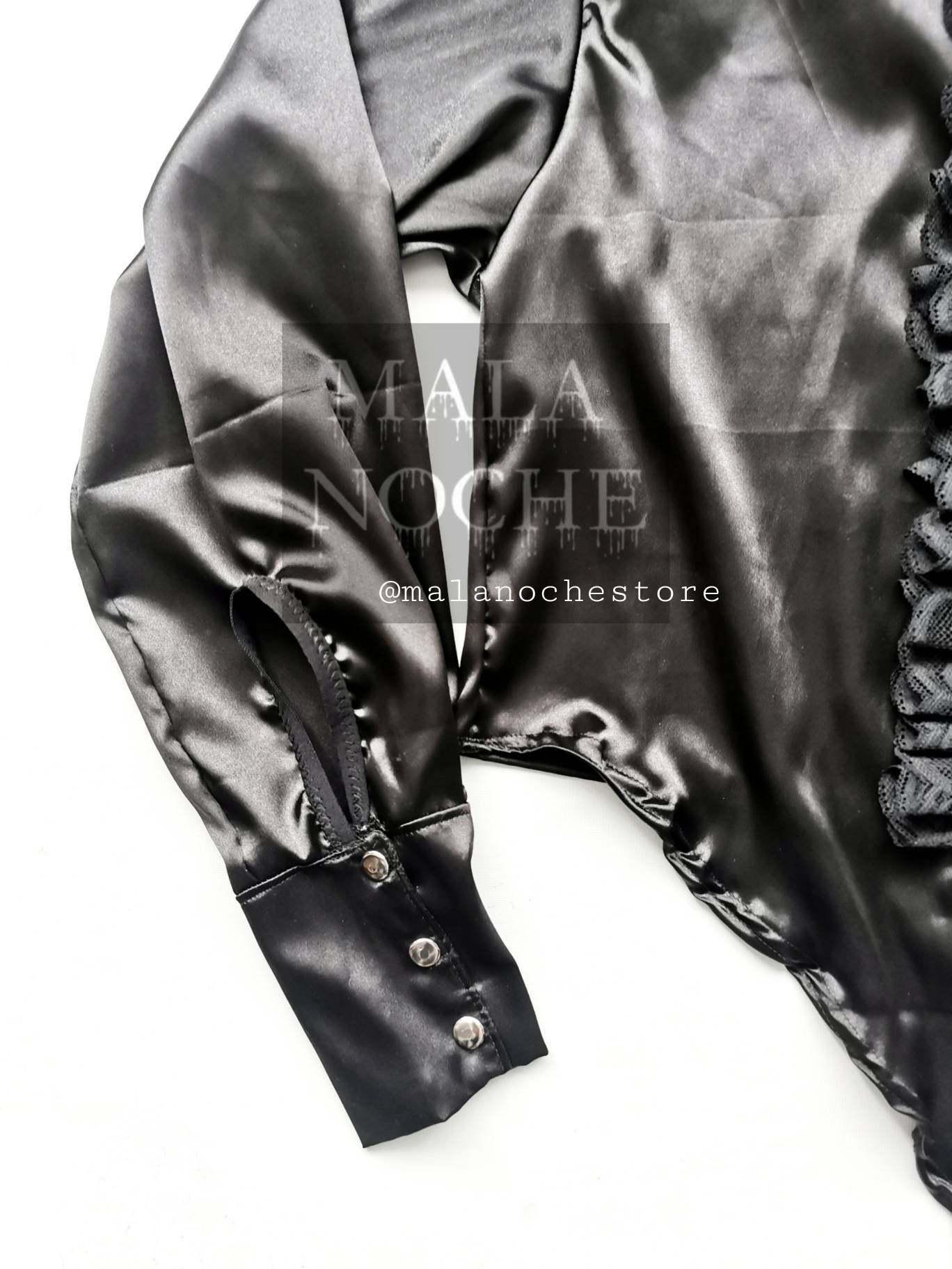 Crop Top Ramona Gothic Top Goth Crop Top Black Saten - Etsy