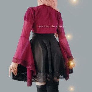 Crop Redwine, Bralette, Anabelle, Victorian Blouse, Gothic, Dark ...