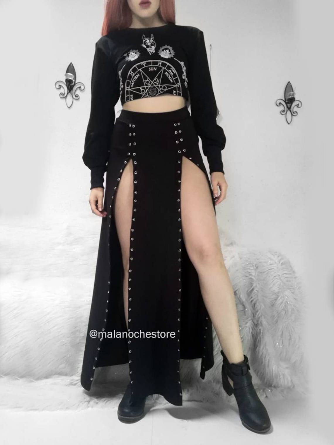 Maxi Skirt Spell Dark Goth Gothic Gothic Clothing Black - Etsy