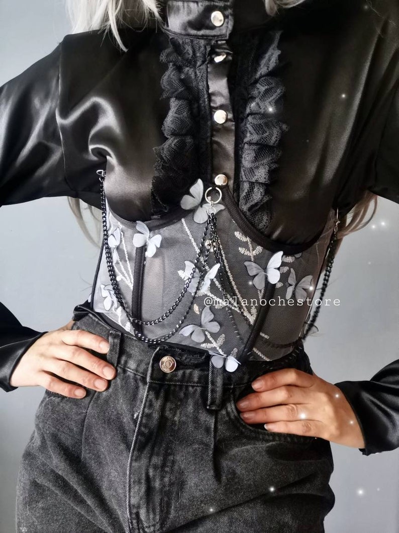Corset Underbust Butterfly Underwire Corset Waist Corset - Etsy