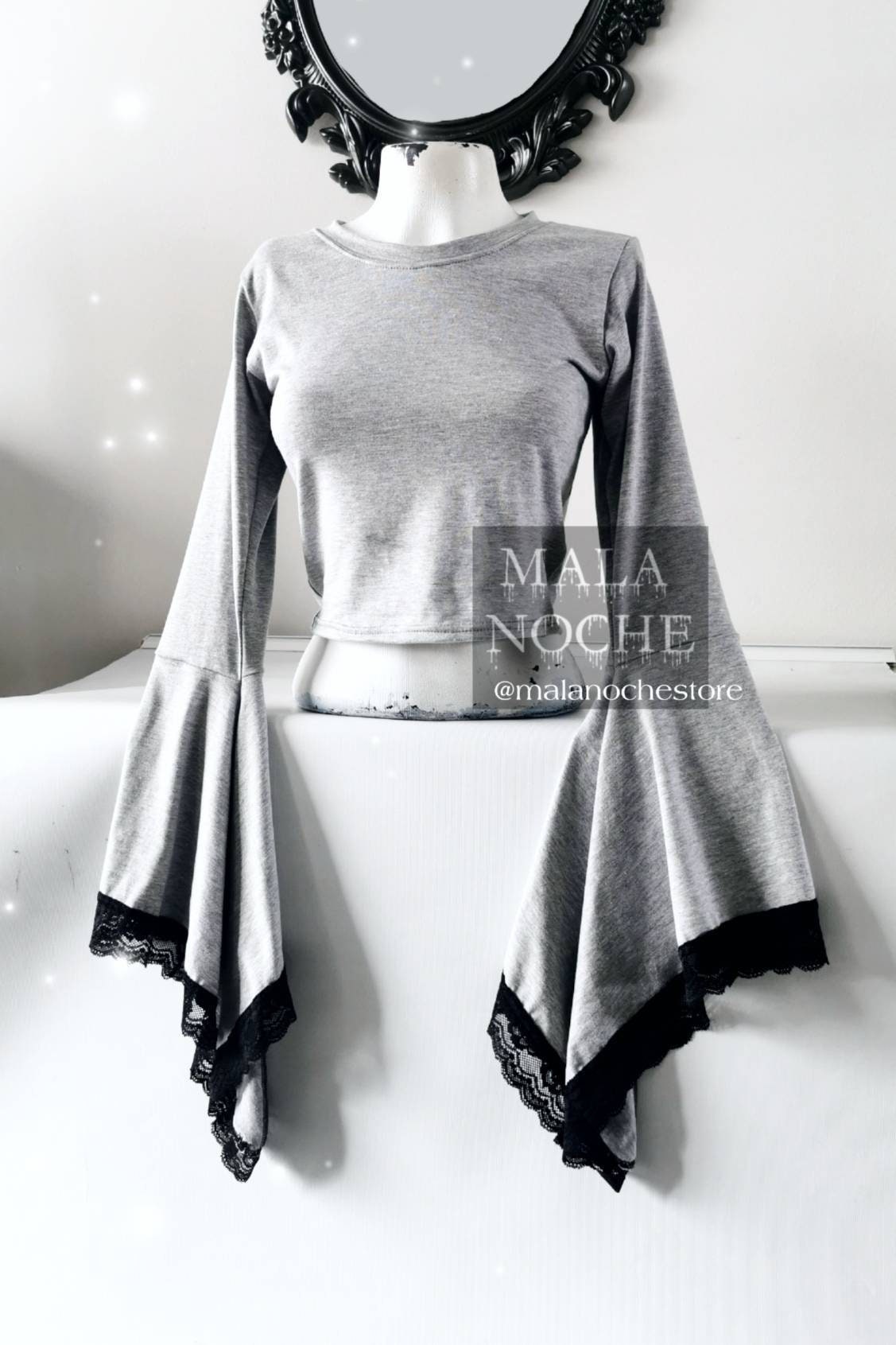 Crop Top Freya Grey T-shirt Witchy Witch Dark Goth | Etsy