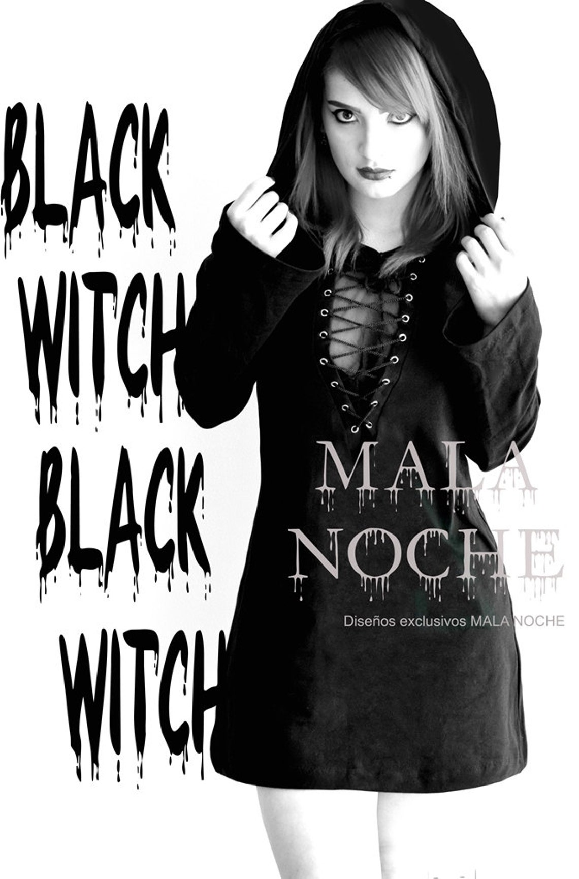 Ritual Dress Black Dress Oversize Hood and Sleeves Goth | Etsy