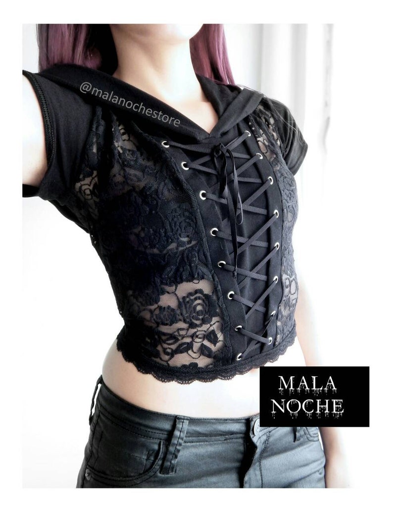 Crop Sabrina Crop Top Crop Lace Goth Gothic Dark - Etsy