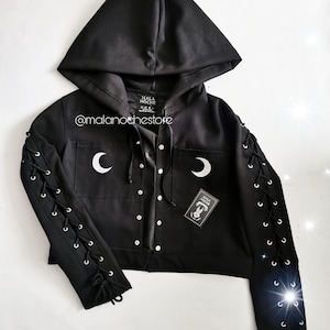 Jacket Moon, Women Jacket, Black Coat, Gothic Jacket, Faux Leather ...