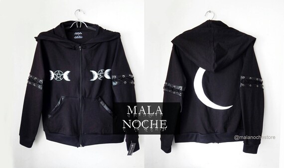 Moon Hoodie Triple Goddess Wicca Dark Goth Clothing Witch - Etsy