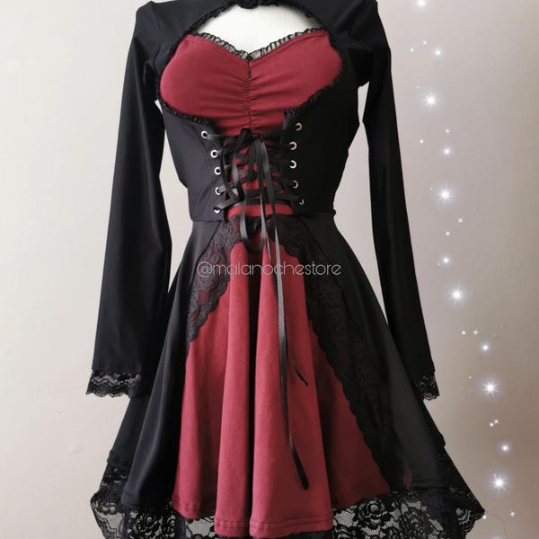 Red Gothic Dress - Etsy