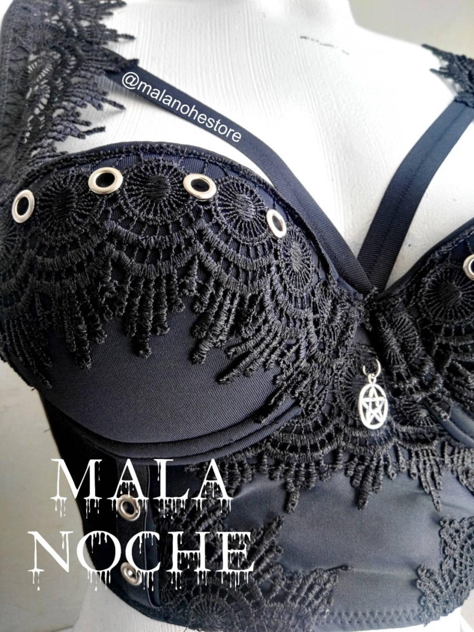 Vampiria Bra Gothbra Harnessbdsmlace Bralette Goth - Etsy