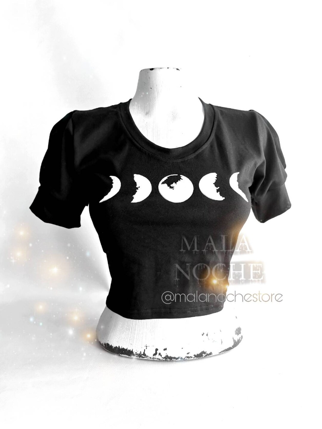 Crop Top Moon, Black Crop Top, Moon Top, Moon, Goth Clothing, Gothic ...