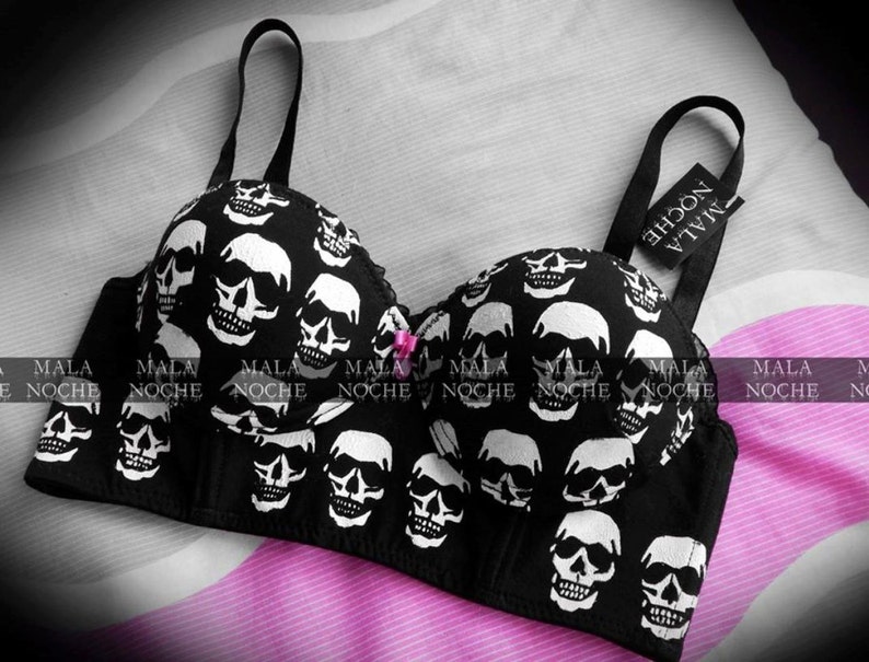 Bra bones Bra skull Top skull Skull lingerie Goth | Etsy