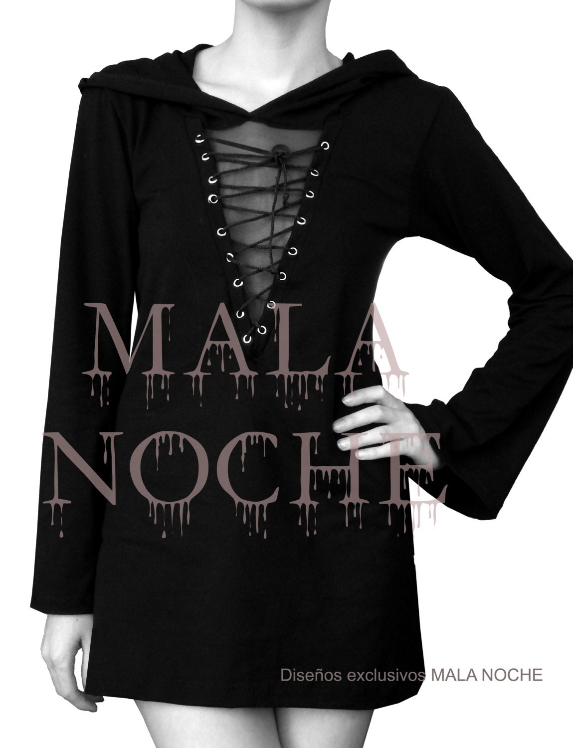 Ritual Dress Black Dress Oversize Hood and Sleeves Goth | Etsy