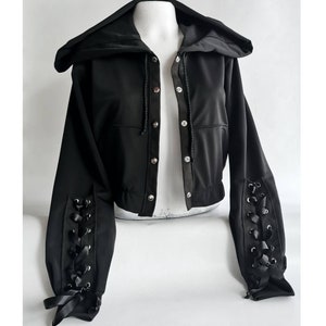 Crop Hoodie Dark, Goth Hoodie, Crop Top, Crop Hoodie, Black Hoodie ...