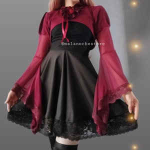Crop Redwine, Bralette, Anabelle, Victorian Blouse, Gothic, Dark ...