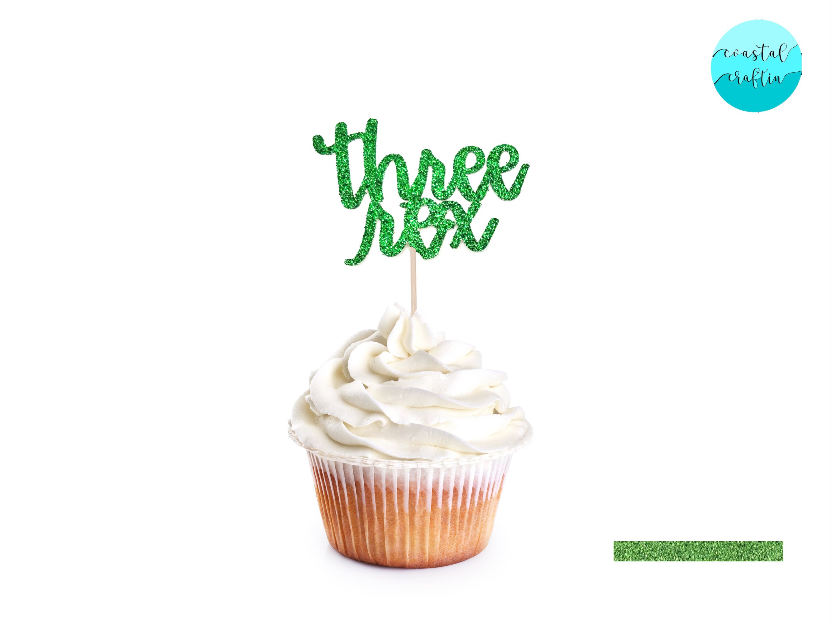 Three Rex Cupcake Toppers Set of 12 Three Rex Food Picks Dinosaur ...