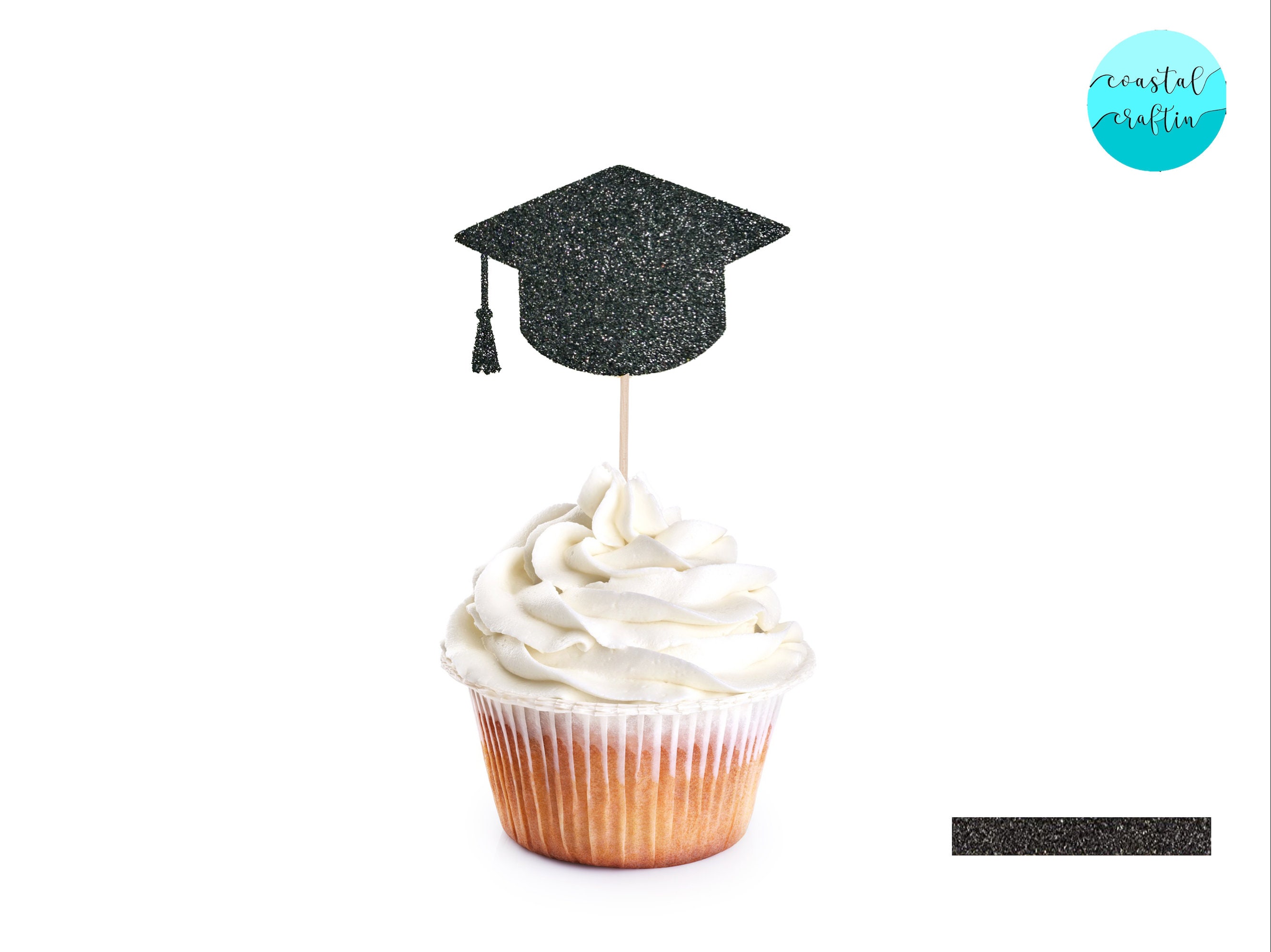 Personalized Graduation Cupcake Toppers, Set of 12 School Name Cupcake ...