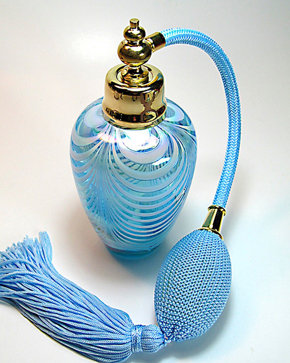 Refillable Art Crystal Glass Perfume Bottle With Turquoise - Etsy