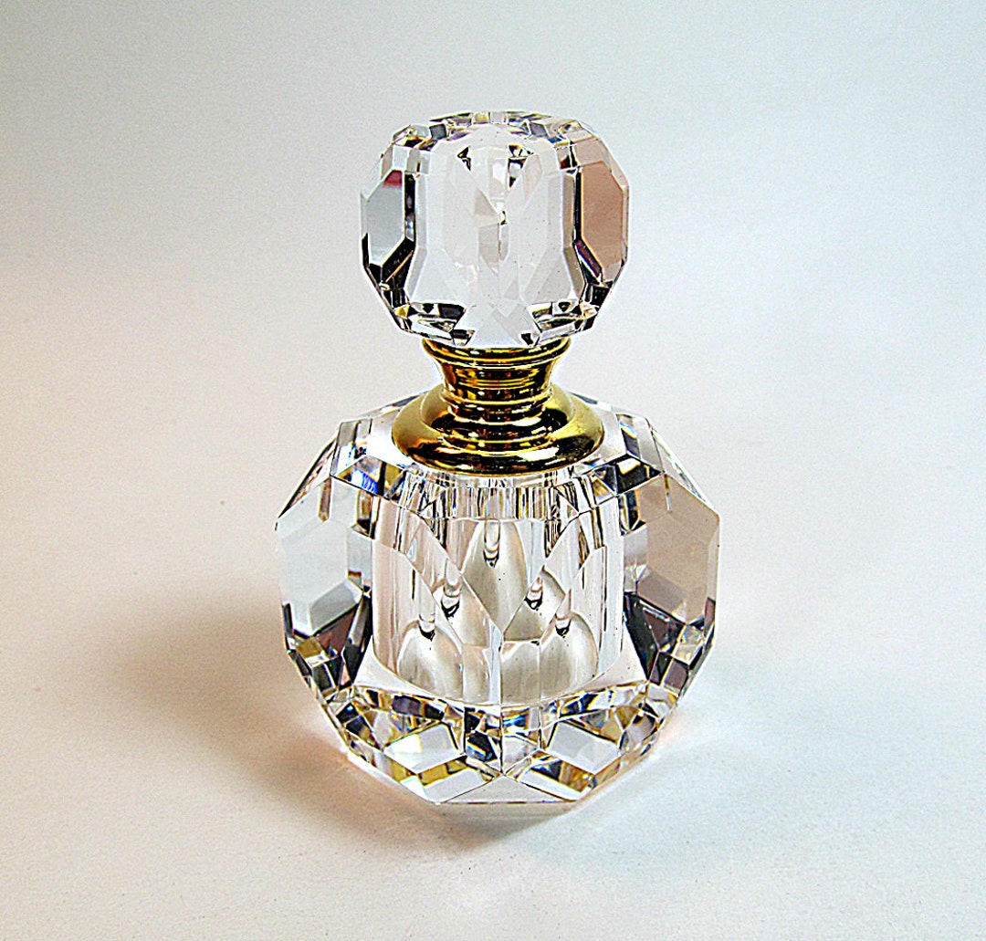 Genuine Lead Crystal Perfume Bottle With Crystal Stopper and Glass Rod ...