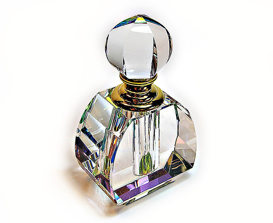 Hand Made Lead Crystal Perfume Bottle With Crystal Stopper and Rod. - Etsy