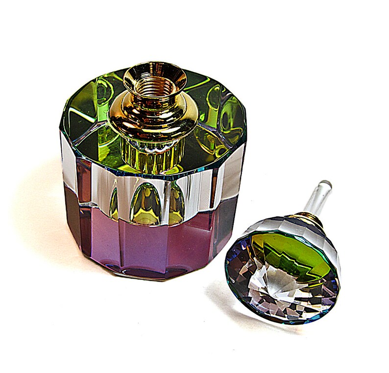 Genuine Lead Crystal Perfume Bottle With Crystal Stopper and Glass Rod ...
