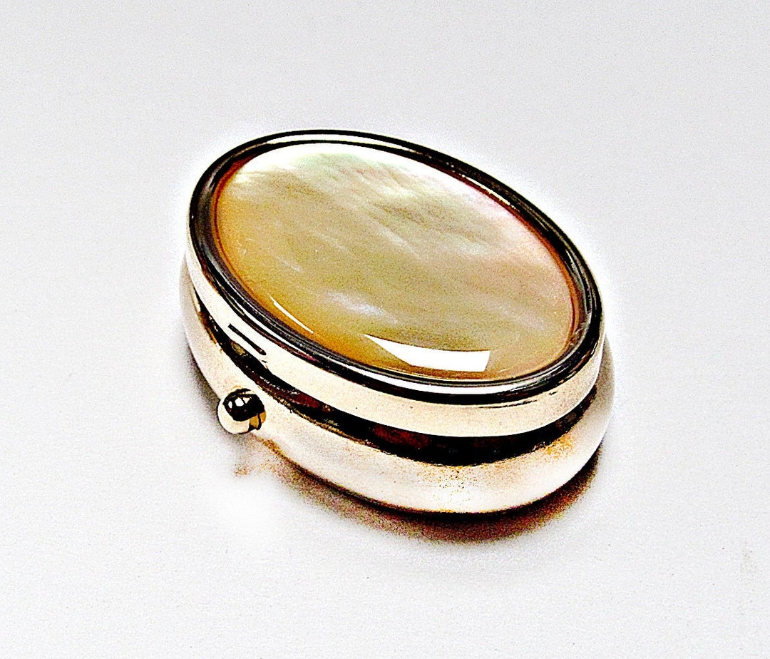 Compact Pill Box Made With Mother Pearl Shell for Pills and Small ...