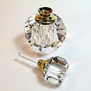 Genuine Lead Crystal Perfume Bottle With Crystal Stopper and Glass Rod ...