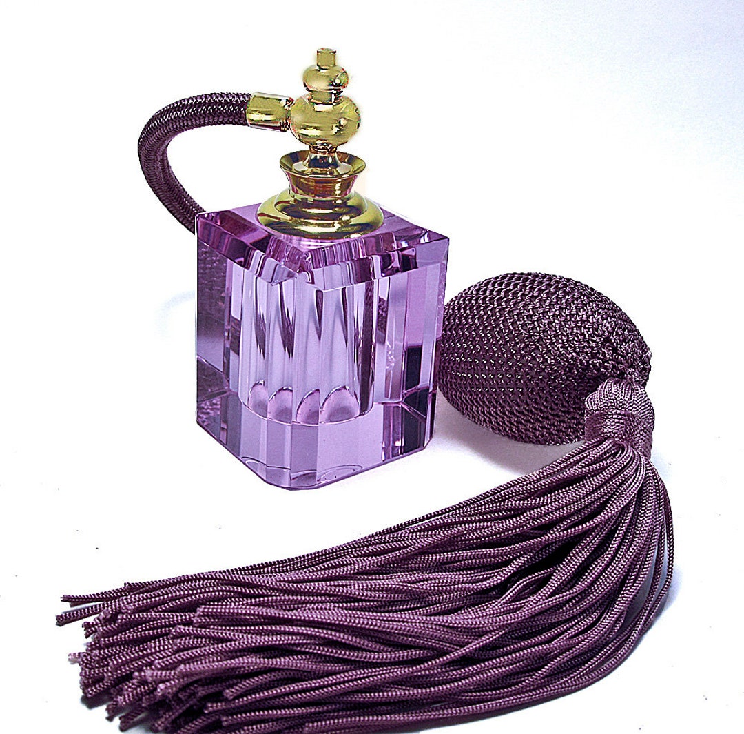 Genuine Lead Purple Crystal Vintage Perfume Bottle With Purple lavender ...