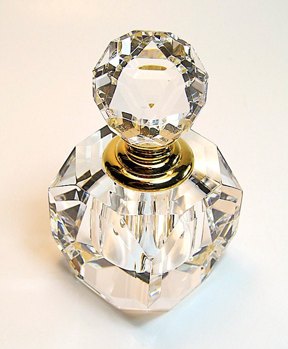 Genuine Lead Crystal Perfume Bottle With Crystal Stopper and Glass Rod ...