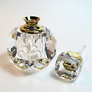 Genuine Lead Crystal Perfume Bottle With Crystal Stopper and Glass Rod ...