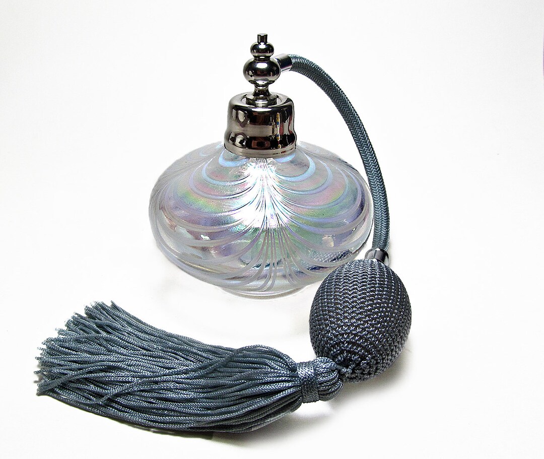 Art Crystal Glass Perfume Bottle With Bulb and Tassel Sprayer ...