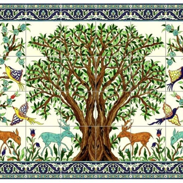 The Tree of Life Ceramic Tile Mural 30x30cm - Etsy