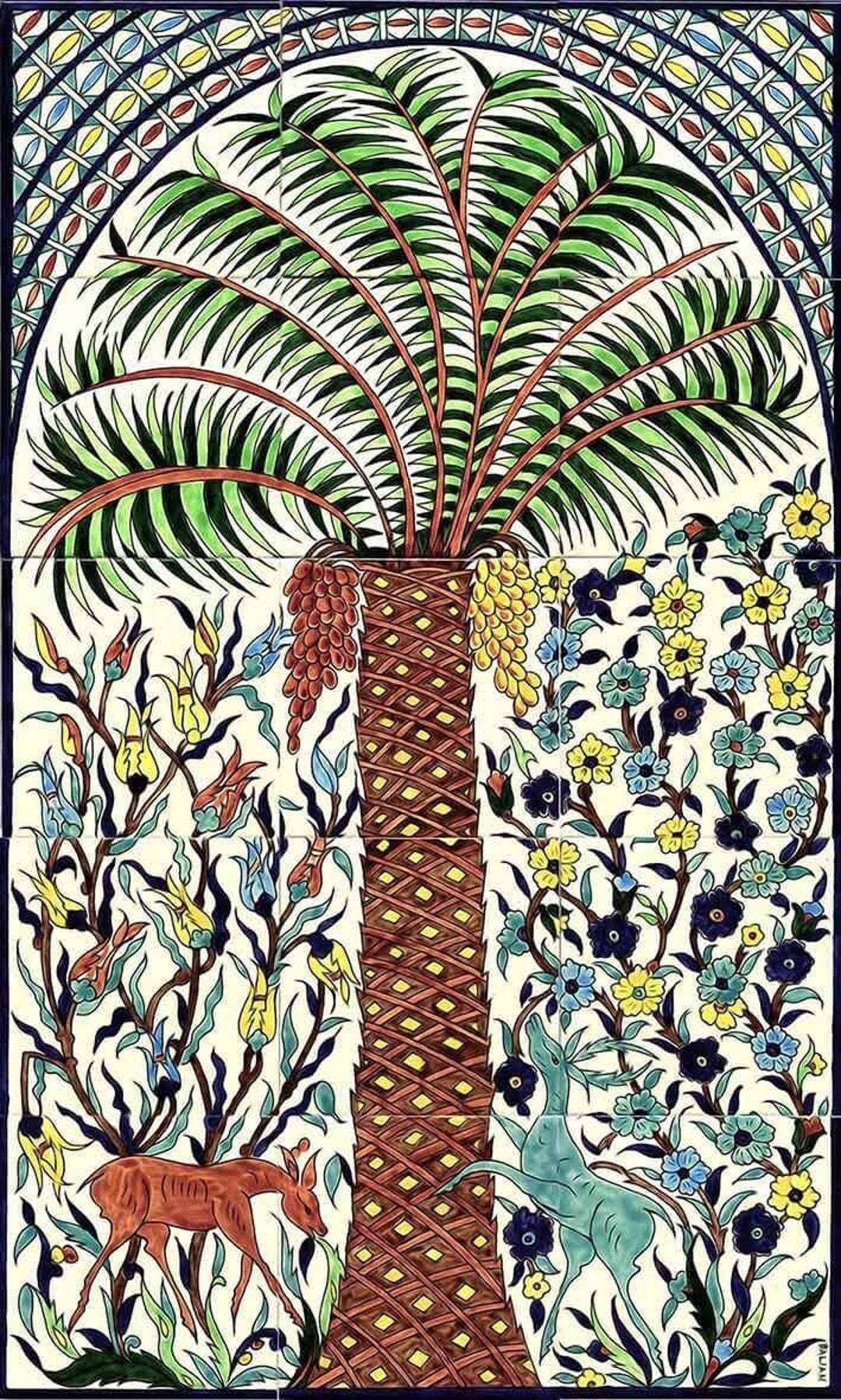 The Palm Tree of Jerusalem Ceramic Tile Mural 45x75cm - Etsy