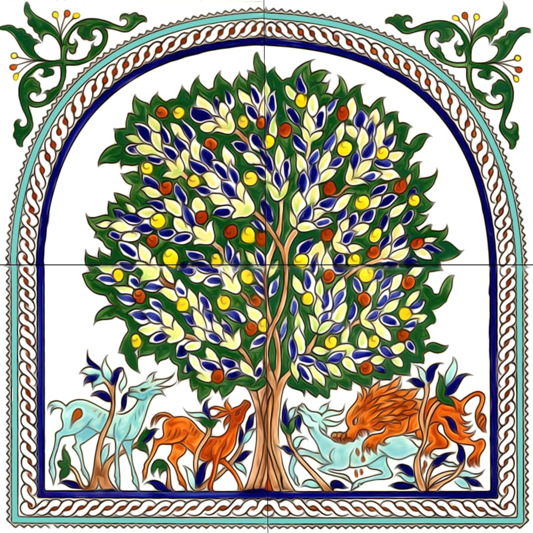 The Tree of Life Ceramic Tile Mural - Etsy