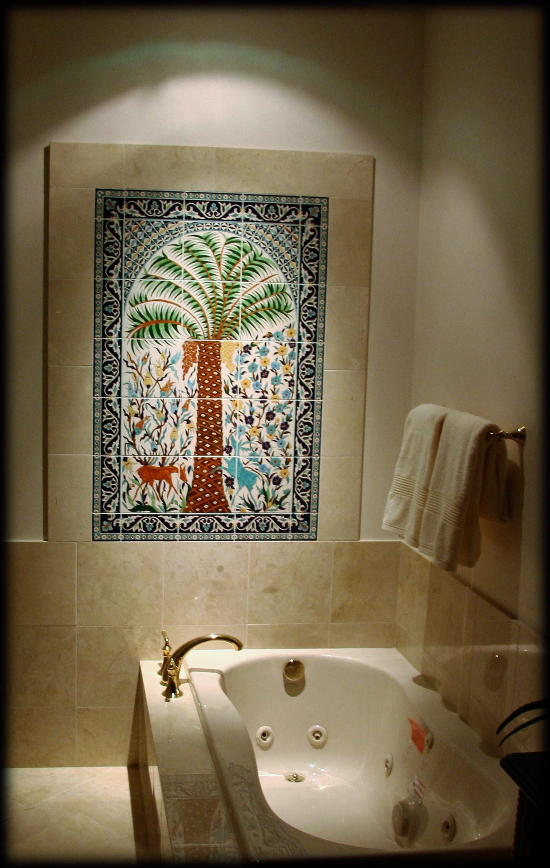 The Palm Tree of Jerusalem Ceramic Tile Mural 45x75cm - Etsy