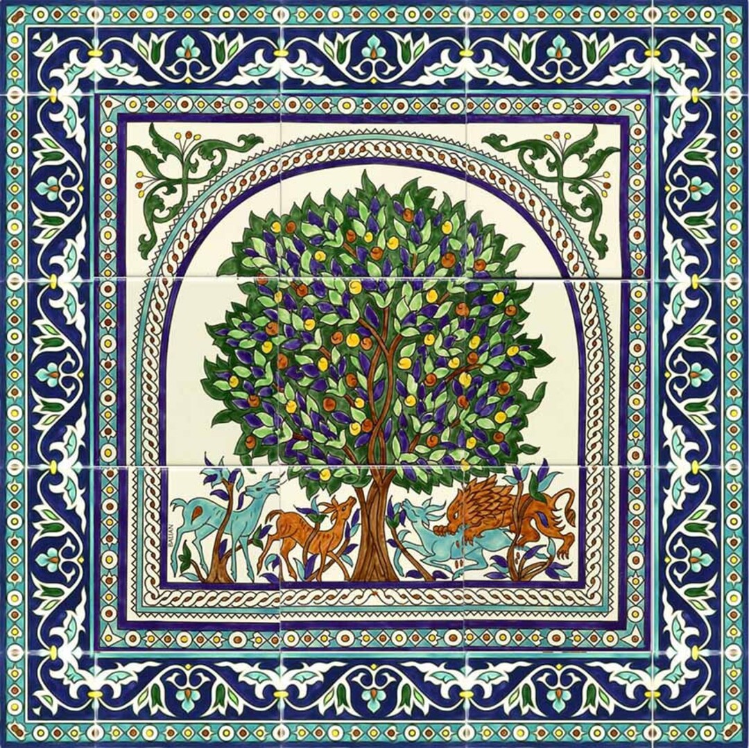 The Tree of Life Ceramic Tile Mural 60x60cm - Etsy