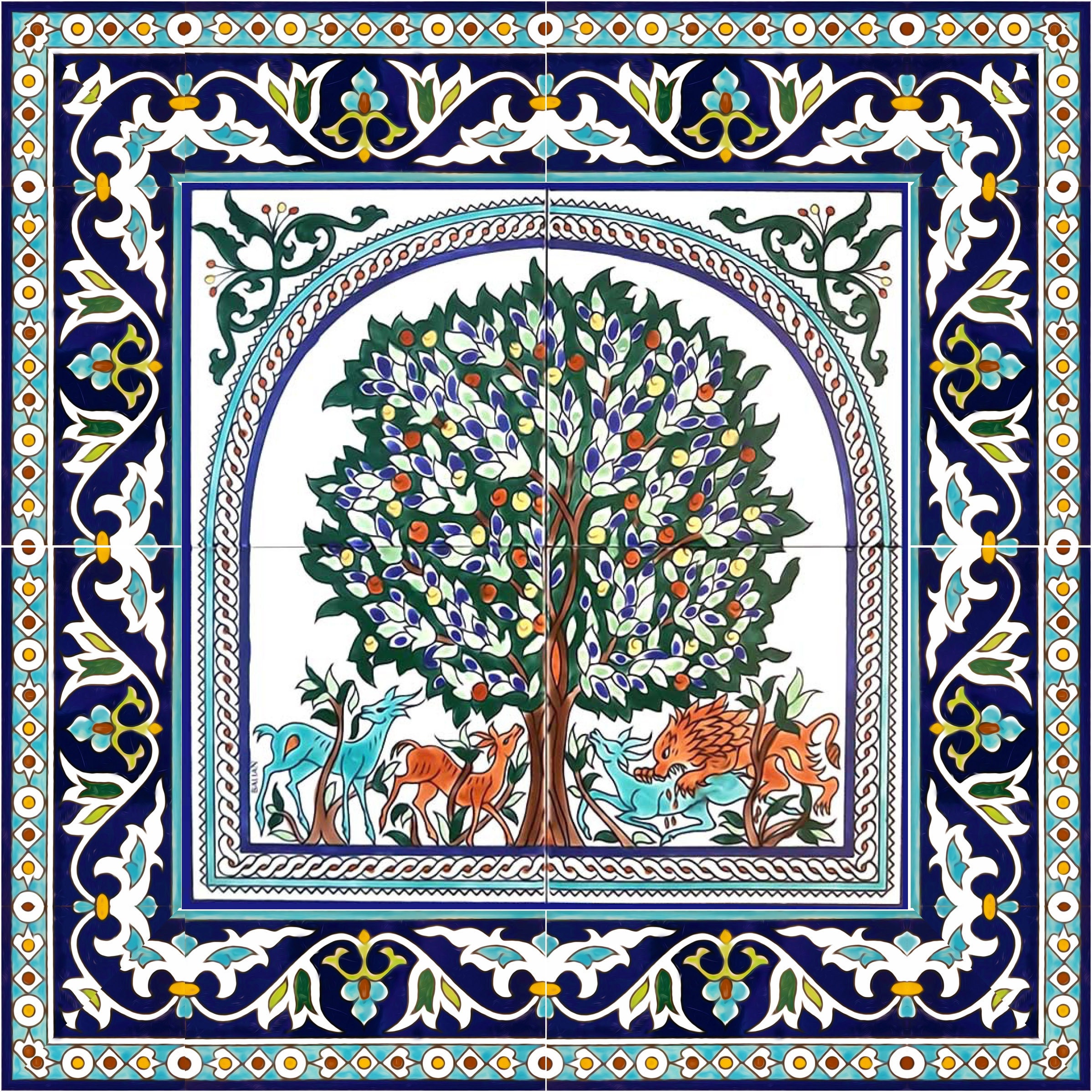 The Tree of Life Tile Mural 45x45cm Including Border - Etsy