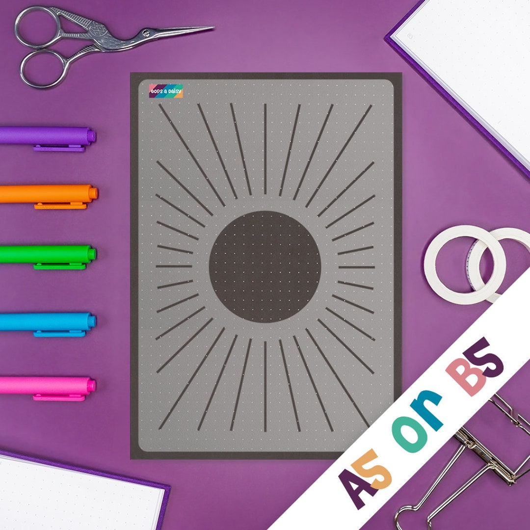 Gratitude Sunburst Super Easy Journal / Planner Stencil A5 / B5 - Etsy