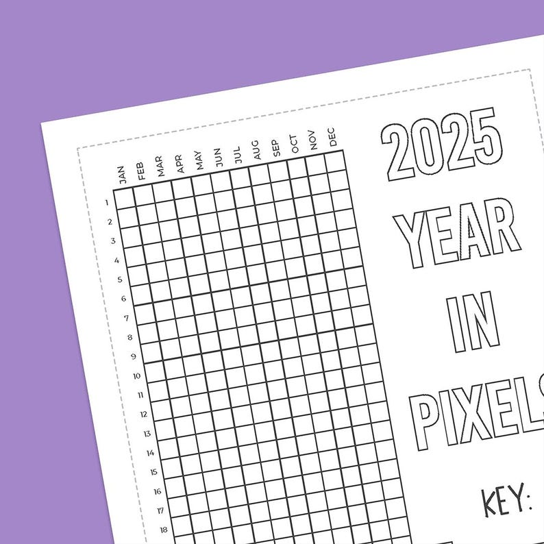 Year in Pixels - Super Easy Sticker Sheet (A5) - Etsy
