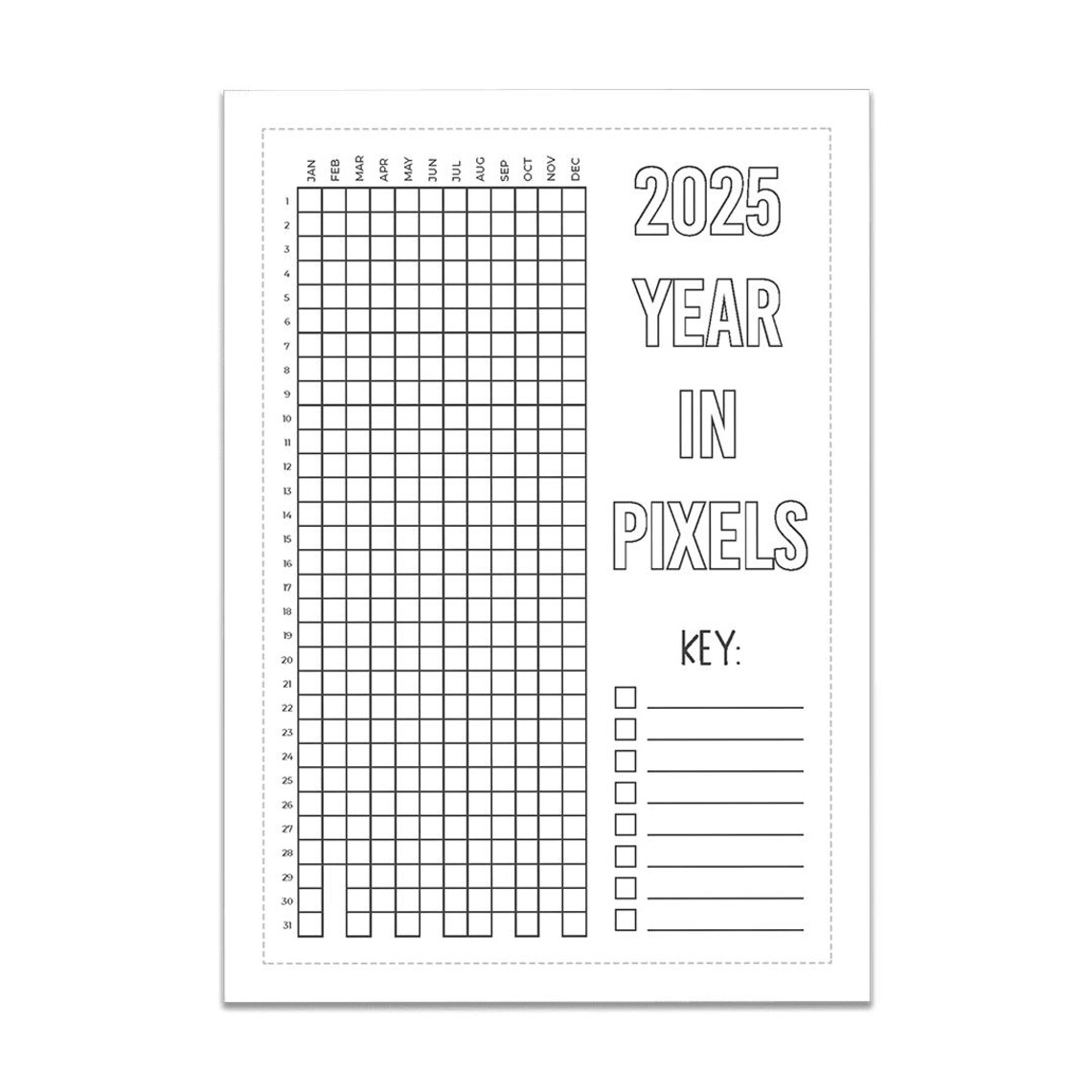 Year in Pixels - Super Easy Sticker Sheet (A5) - Etsy