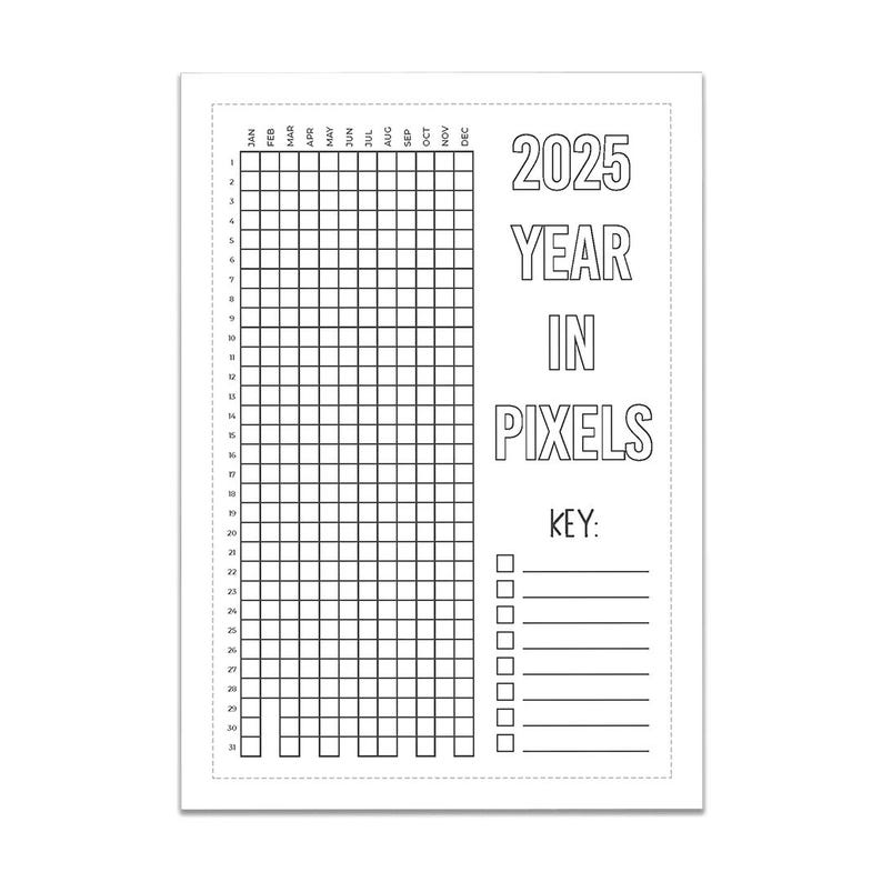 Year in Pixels - Super Easy Sticker Sheet (A5) - Etsy