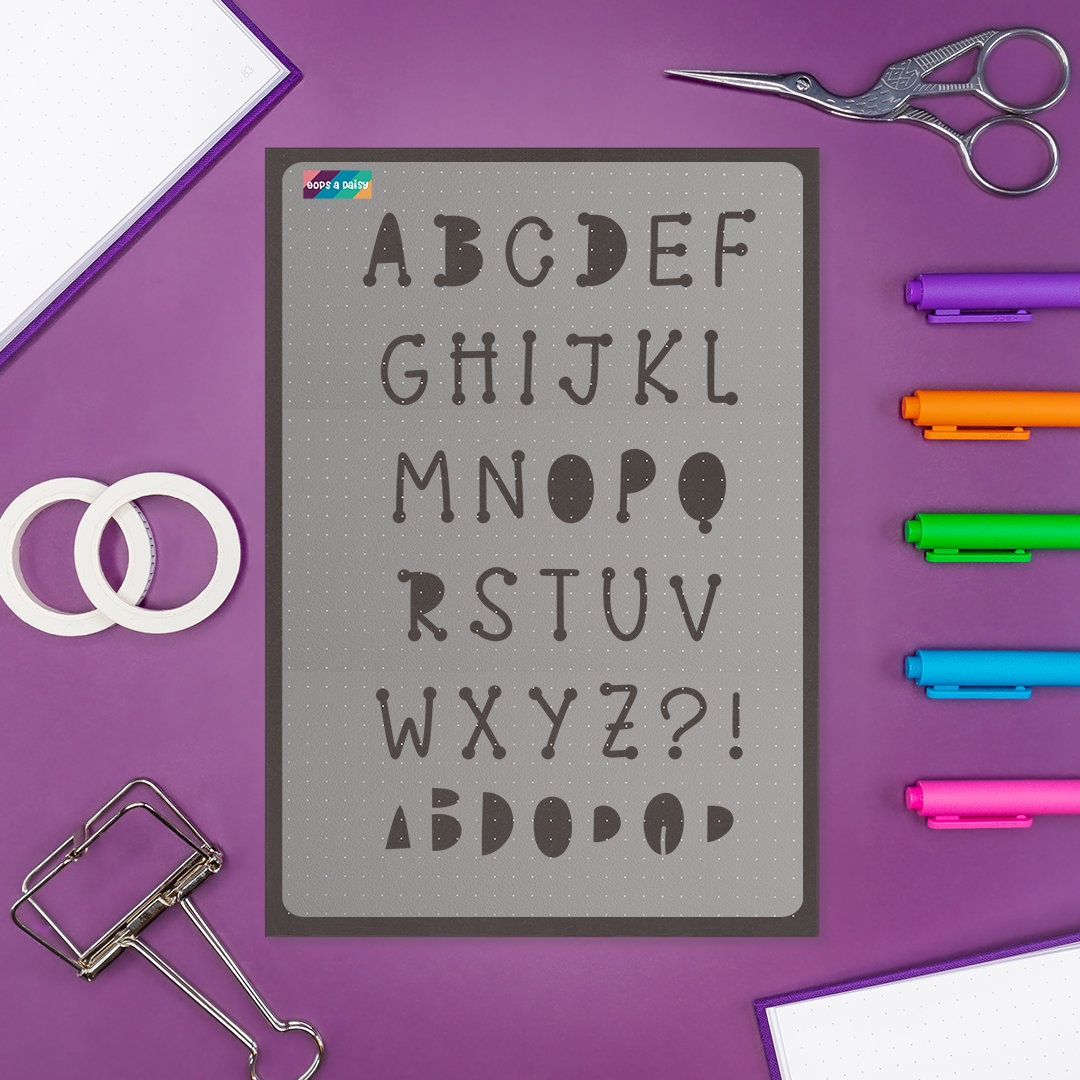 Take a Break Font Journal Stencil Upper Case A5 Font Journal / Planner ...