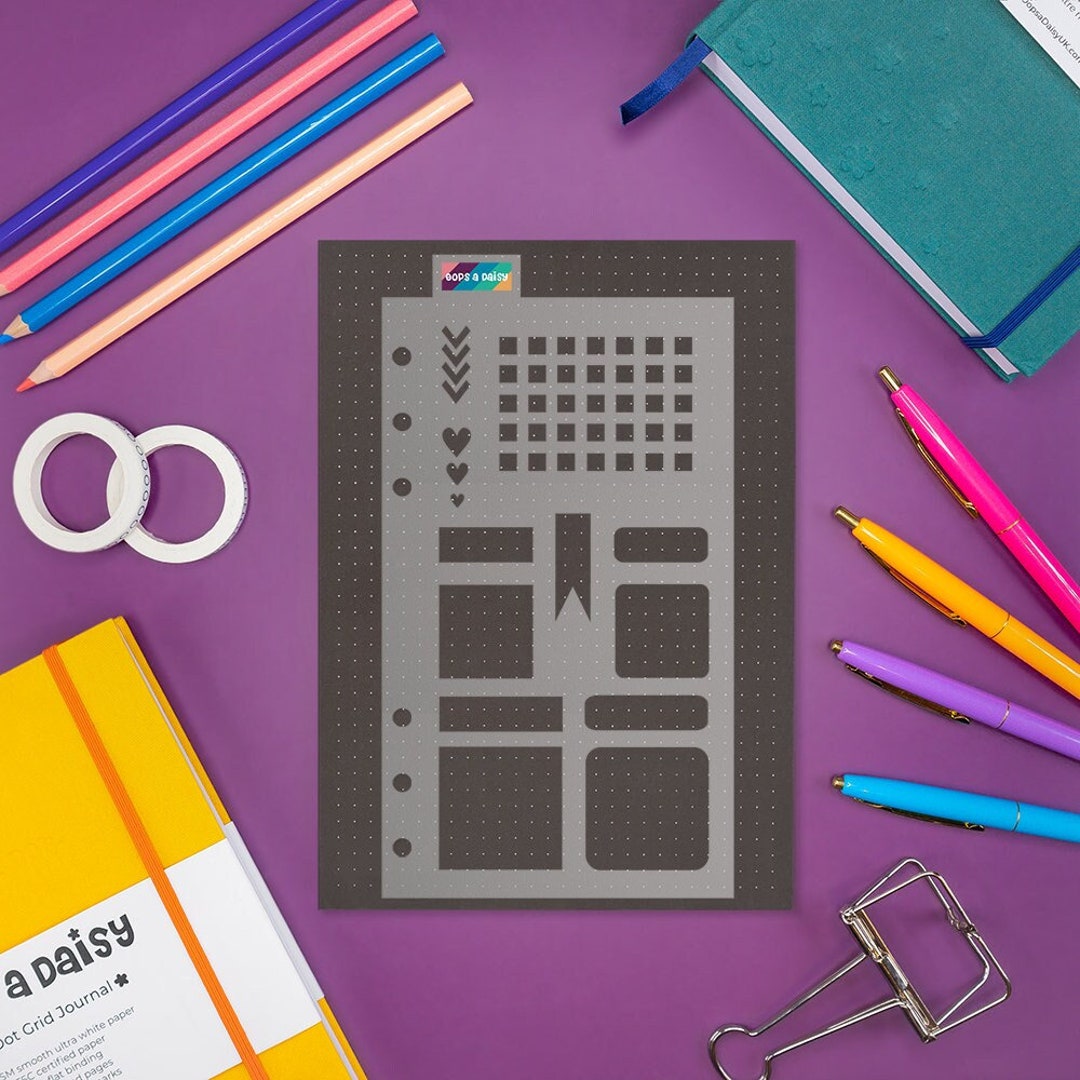 Monthly Spread and Tracker A5 Journal / Planner Stencil - Etsy