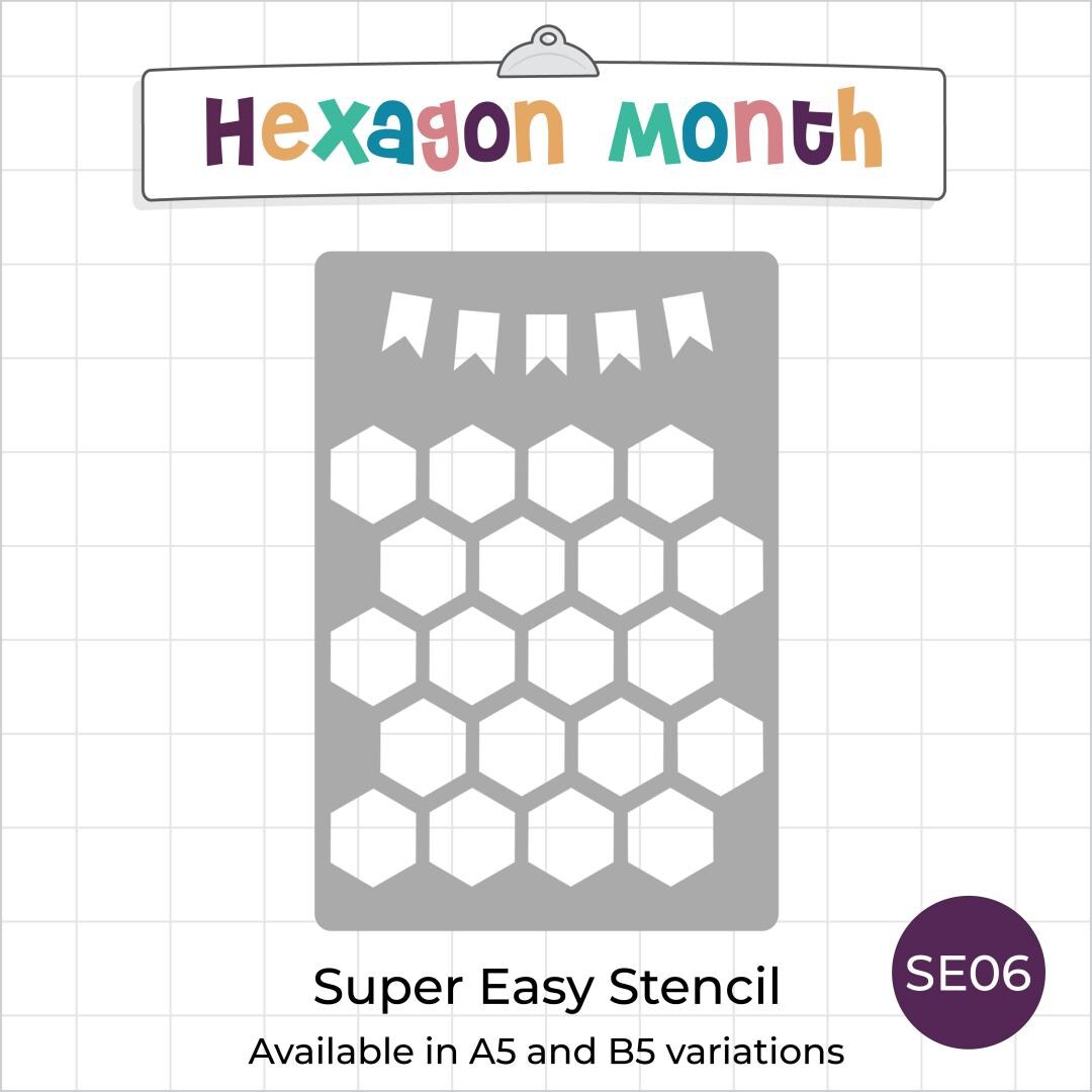 Hexagon Monthly Spread Journal or Planner Stencil Super Easy A5 / B5 - Etsy
