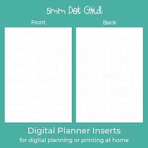 Printable Digital File 5mm Dot Grid Planner Inserts A5 - Dotted Planner Page Pdfs - Printable ...
