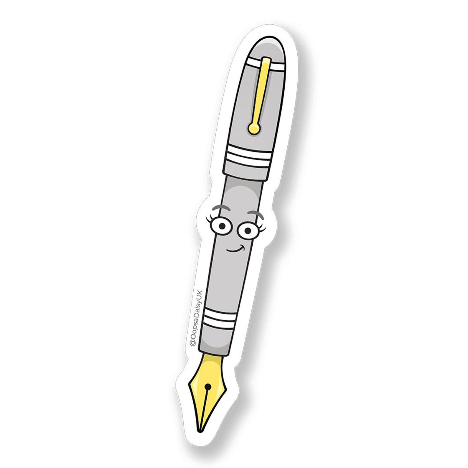 Penny Doodles - Fountain Pen - Vinyl Sticker - Etsy