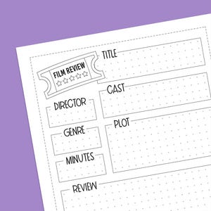 Film Review - Super Easy Sticker Sheet (A5) - Etsy