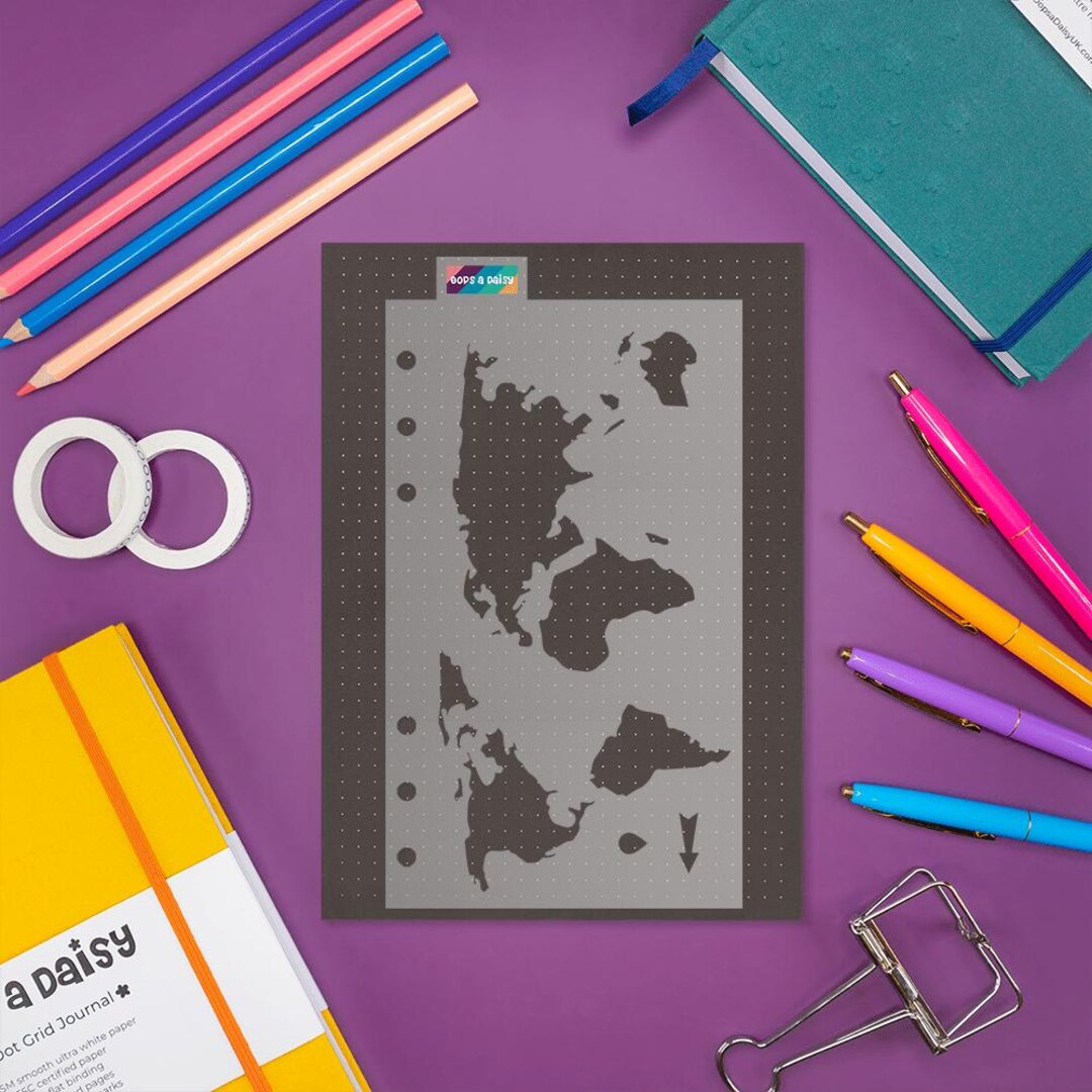 World Map / Country's / Holiday - A5 Journal / Planning Stencil - Etsy